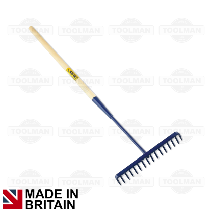 Carters 16 Teeth Round Tarmac Rake - Wooden Shaft